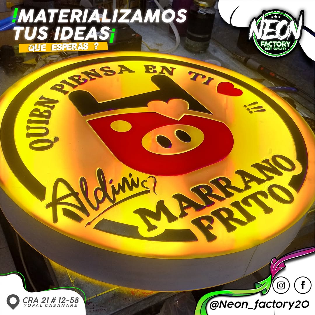 Letrero Corporeo Personalizado para Negocios – Modelo Comida – NEONFACTORY